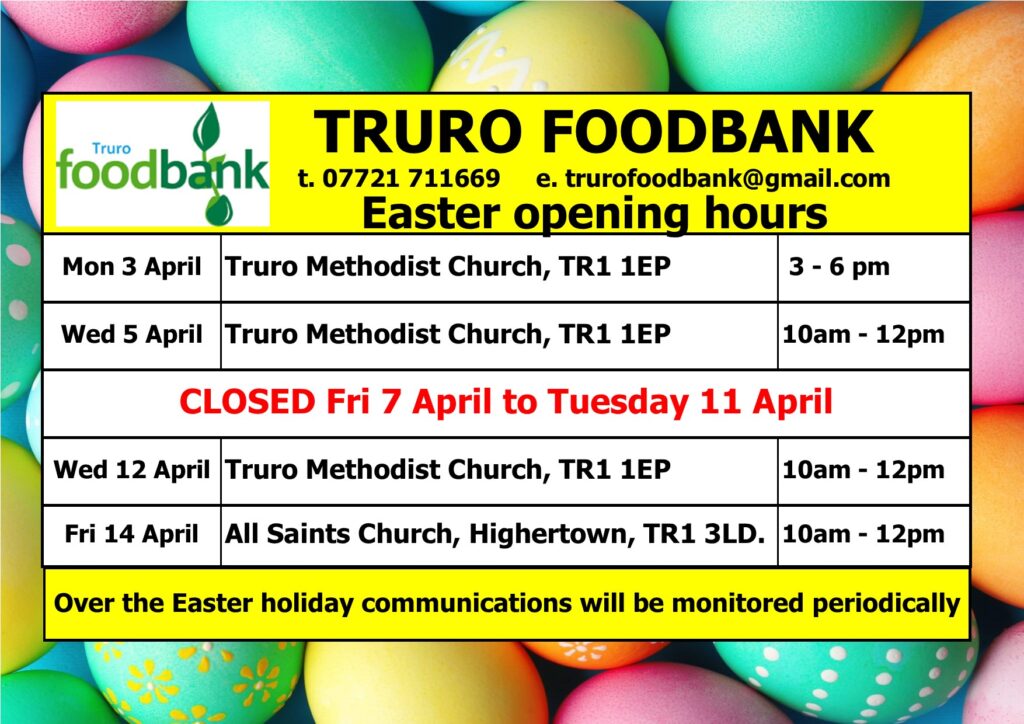 Easter Opening Hours | Truro Foodbank